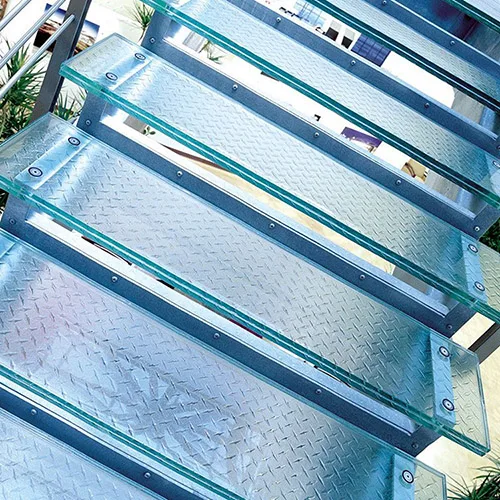 Floating Staircase System - Laminated Glass Steps Treads