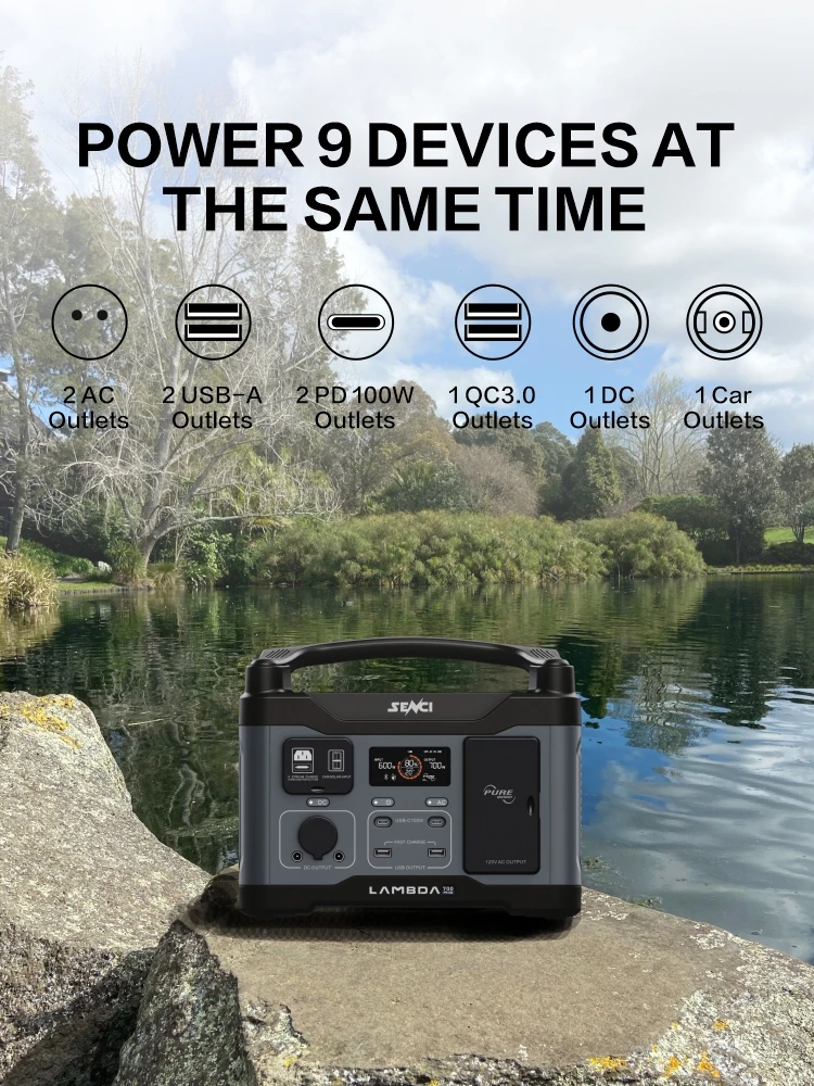 Senci Portable Power Station Lifepo4 Battery Power Supply 600W 1000w ...