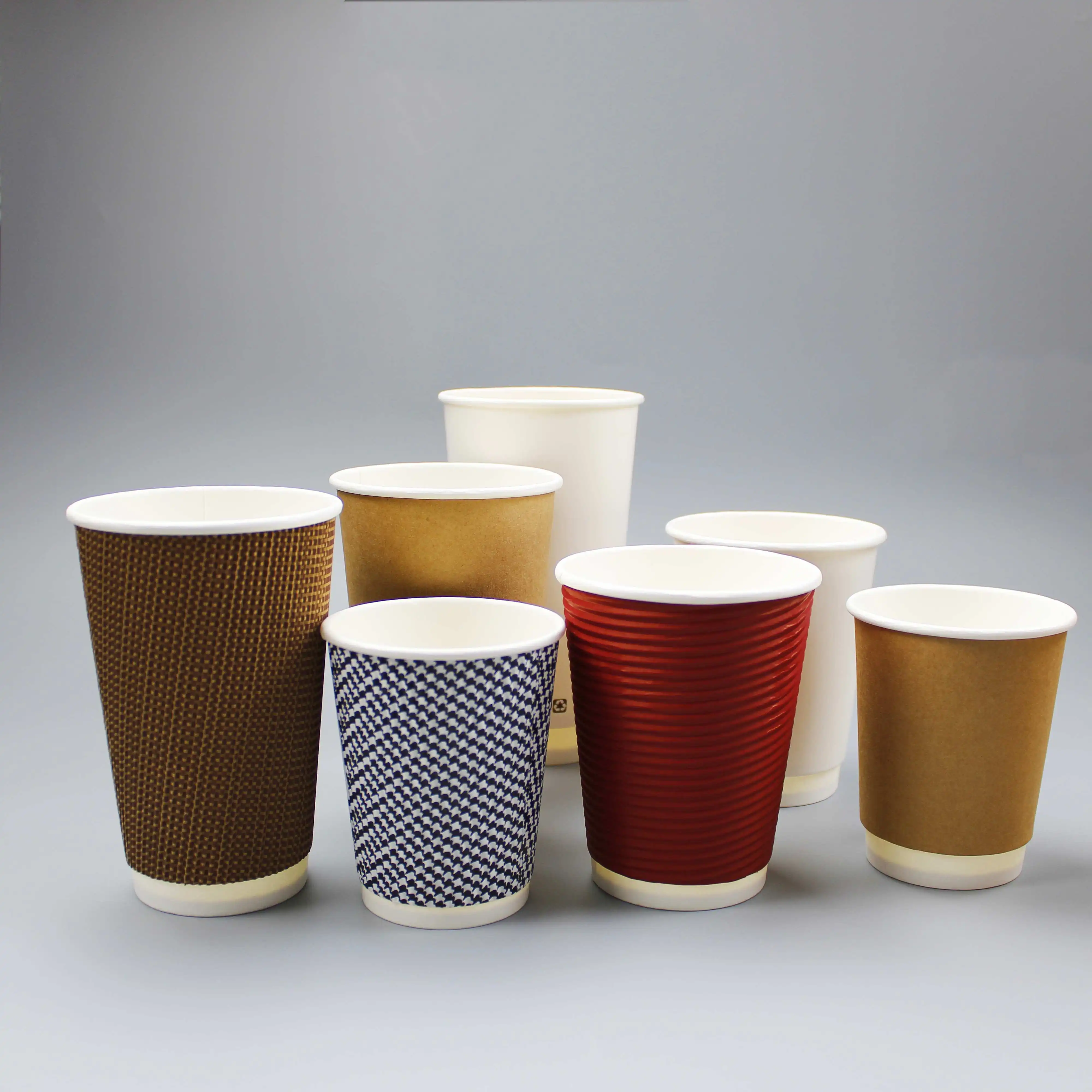 16Oz Biodegradable Double Wall Coffee Cup Gold Foil Stamping Disposable ...