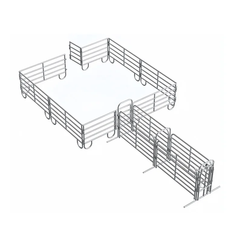 12ft Square Pipe Welded Fencing Galvanized Corral Horse Rail Fence ...