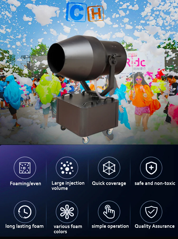 Ch 3000w Jet Foam Cannon Machine,Led Par Led Dmx Party Machines Foam ...