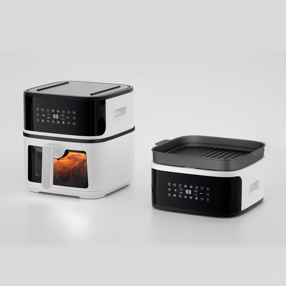 8L Big Capacity Digital Air Fryer with Grill 2 in 1 Detachable Grill ...