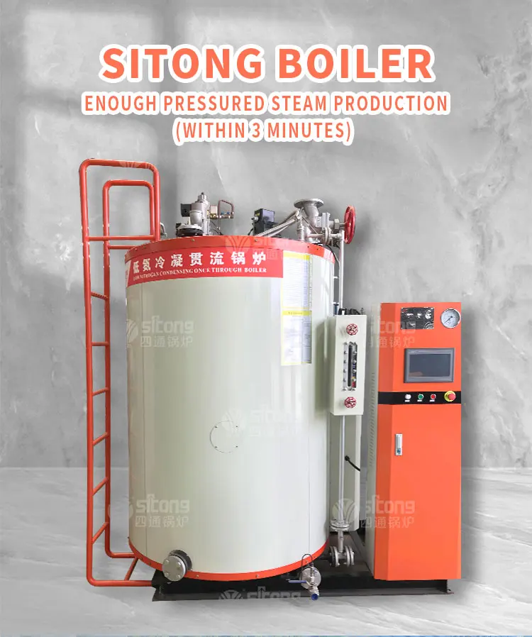 Vertical Gas Steam Boiler 1000kg/h for Food Processing