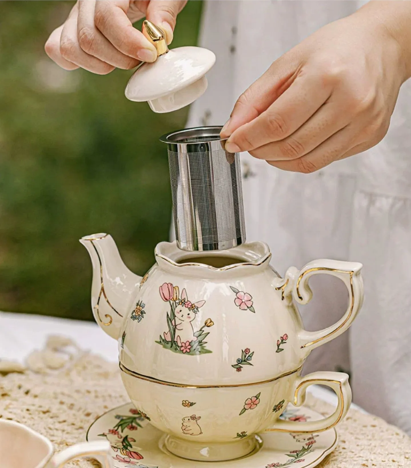 New Design Lovely Style Tea Set Tea For One Fine Bone China Tea Pot ...