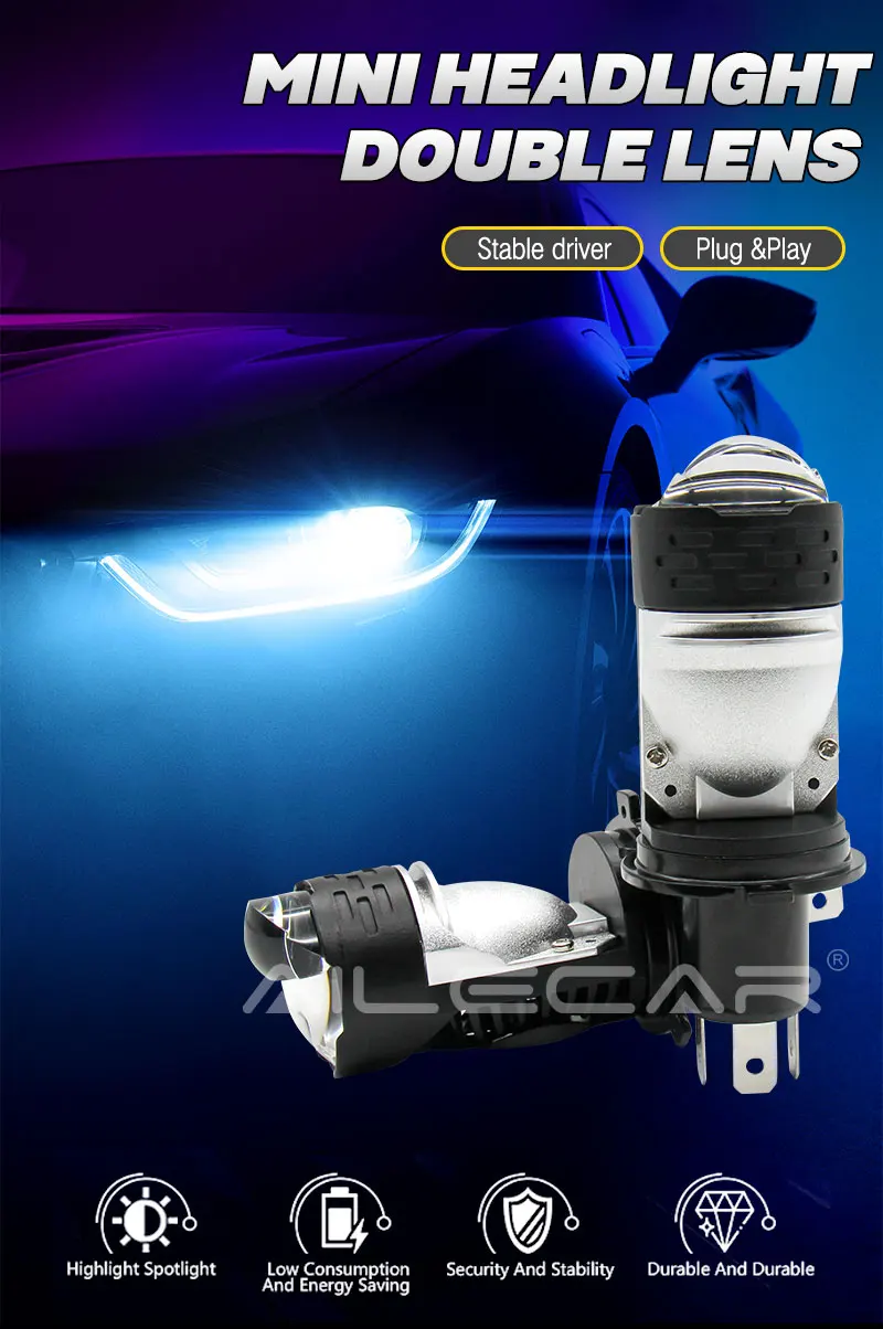 Upgraded Headlamp Retrofit 90W Matrix Mi Ni H4 LED Auto Headlight Bulb ...