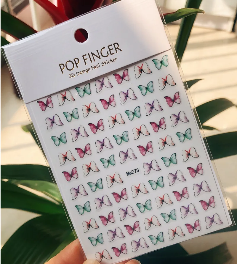 Custom Luxury Logo Nail Stickers Designer Brands 3d Butterfly Sticker ...