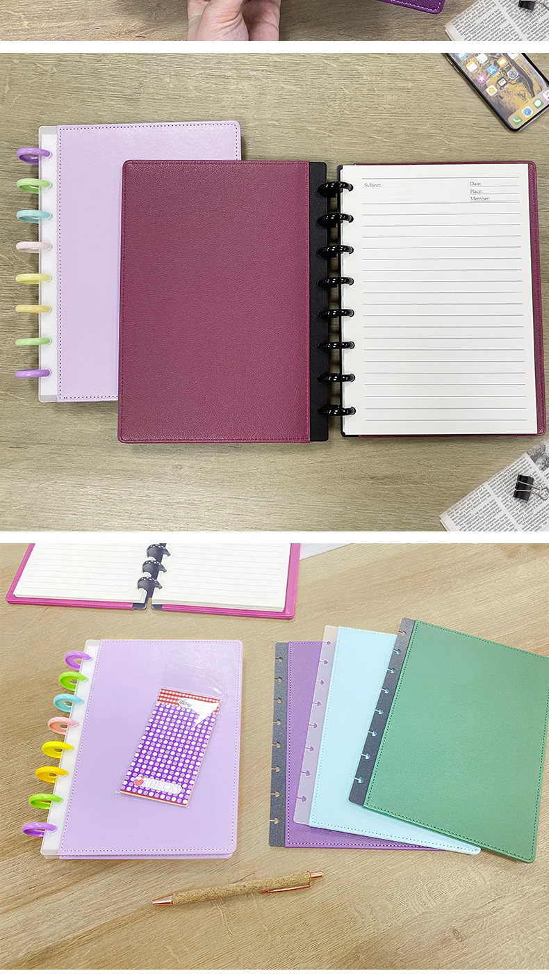 Customization Multiple Colors Discbound Notebook Covers