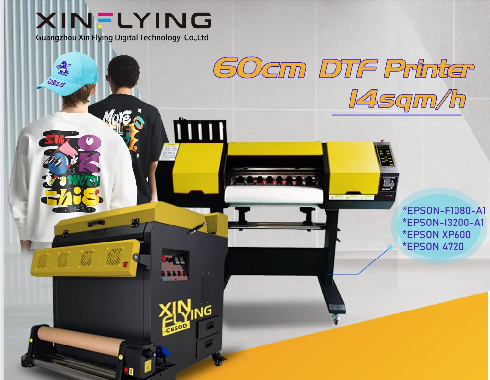Xin Flying New Arrival Dtf Printer 24 Inches 60cm Dual Xp600 I3200 T-shirt Printing Machine With ...