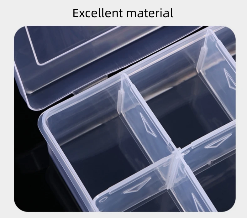 Customized Transparent Plastic Storage Organizer Box 6 Gird Plastic ...
