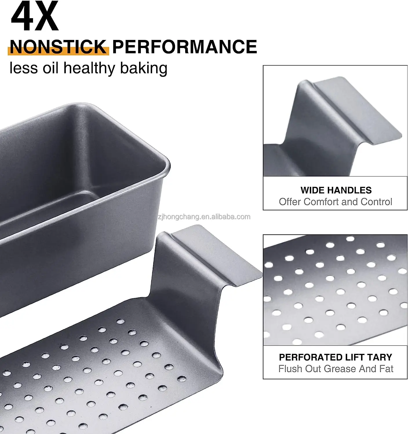 Hot Sale Amazon Non-stick 2pc Meatloaf Pan 2pc Low-fat Meatloaf Pan Set ...