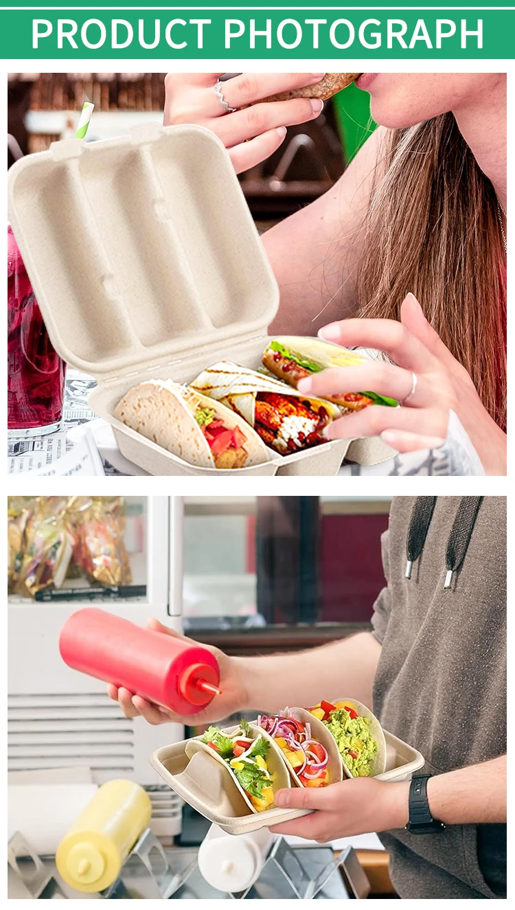 Customized Takeaway Biodegradable Disposable Sugarcane Bagasse Food ...