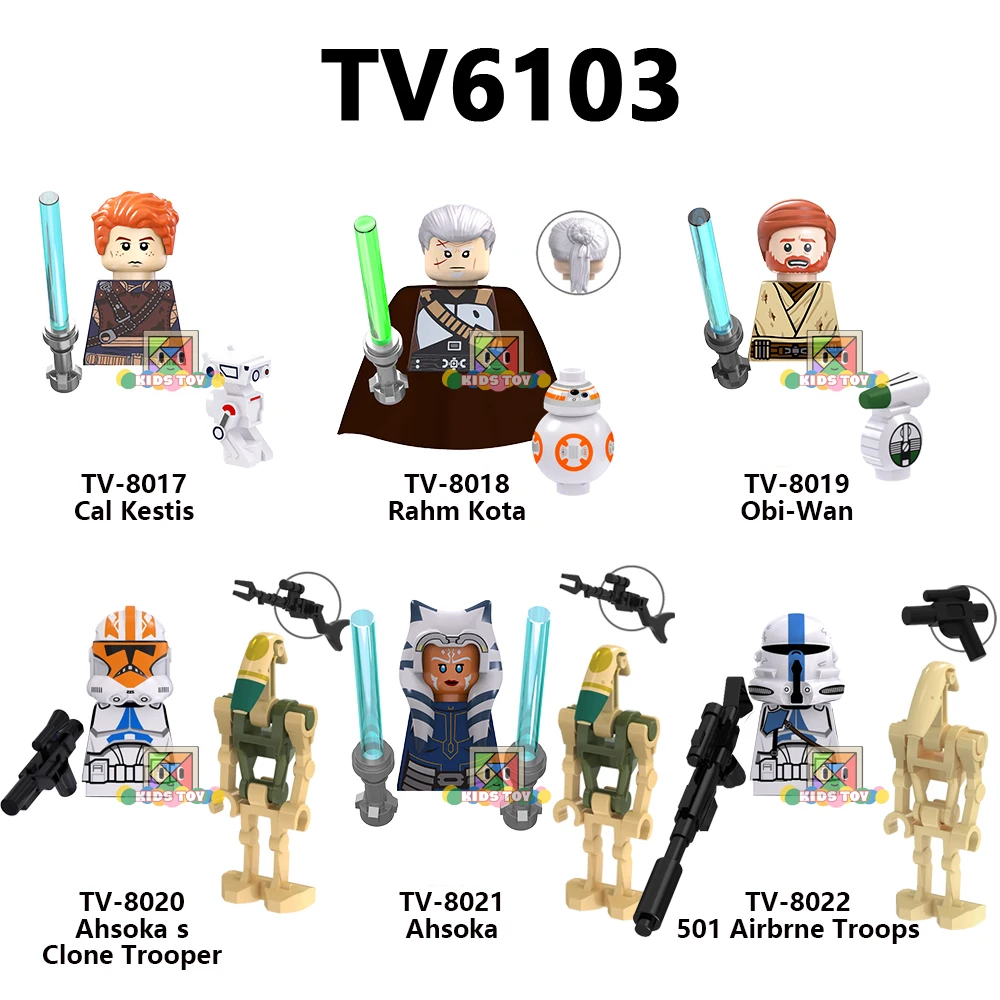 Famous Movie Space Wars Sw Model Block Toy C-3po Ahsoka Mace Windu ...