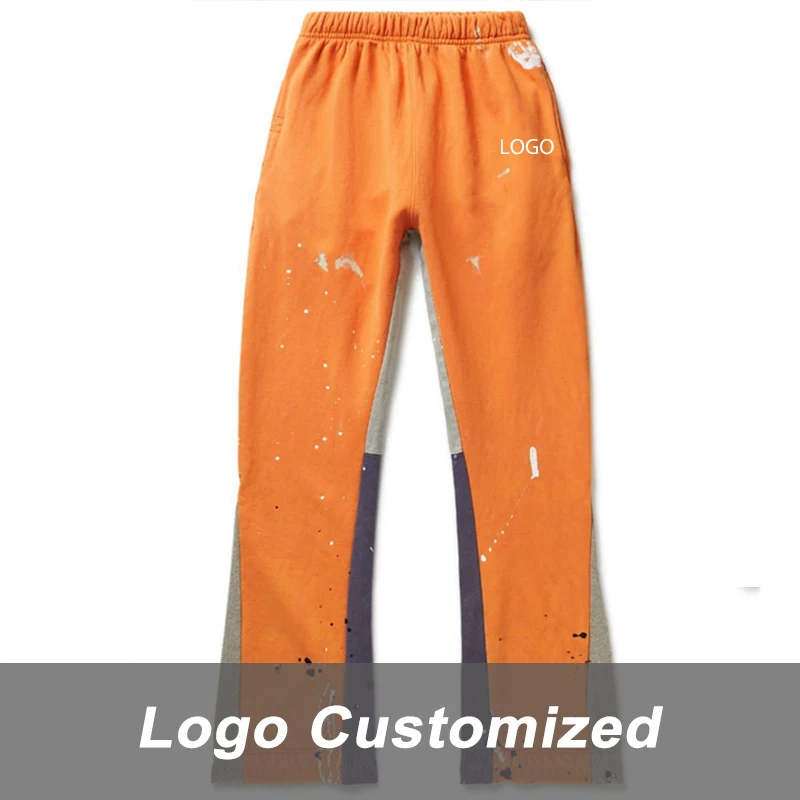 Custom Stack Pant Flared Sweatpants Men Jogger Sweat Pants Patchwork ...