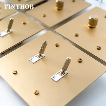 New Arrival Brass Gold Panel Us Standard 1gang Dimmer Brass Knurled ...