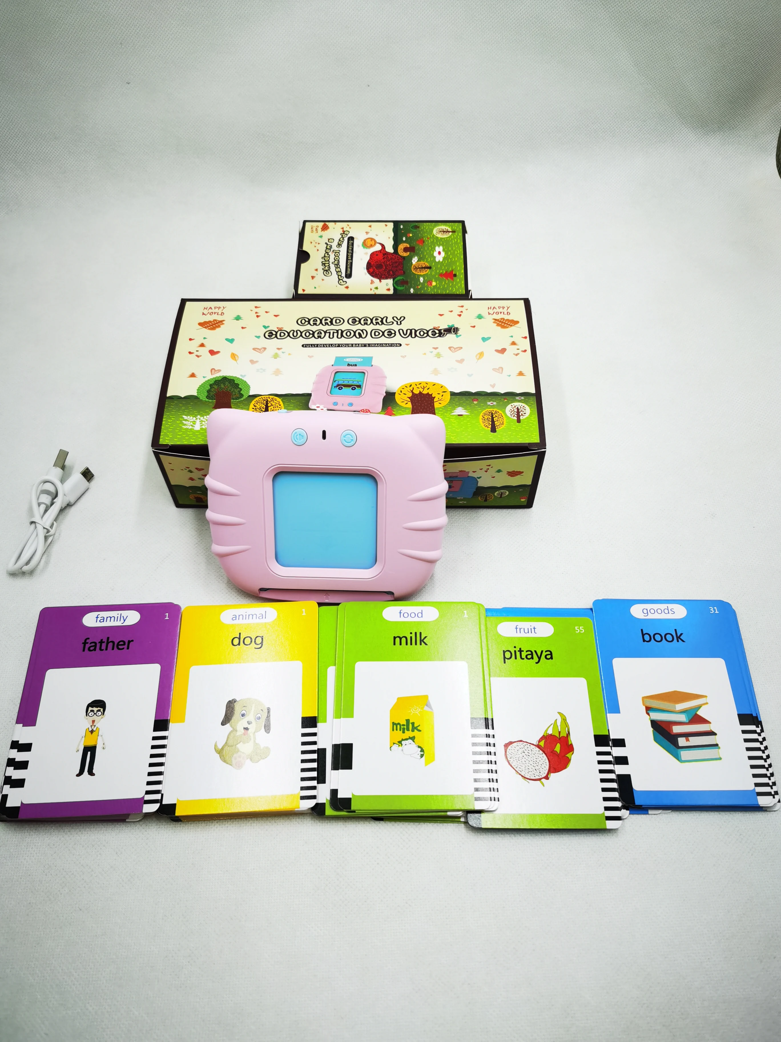Talking Flash Cards Learning Toys Pink Talking Flashcards Learning Toys ...