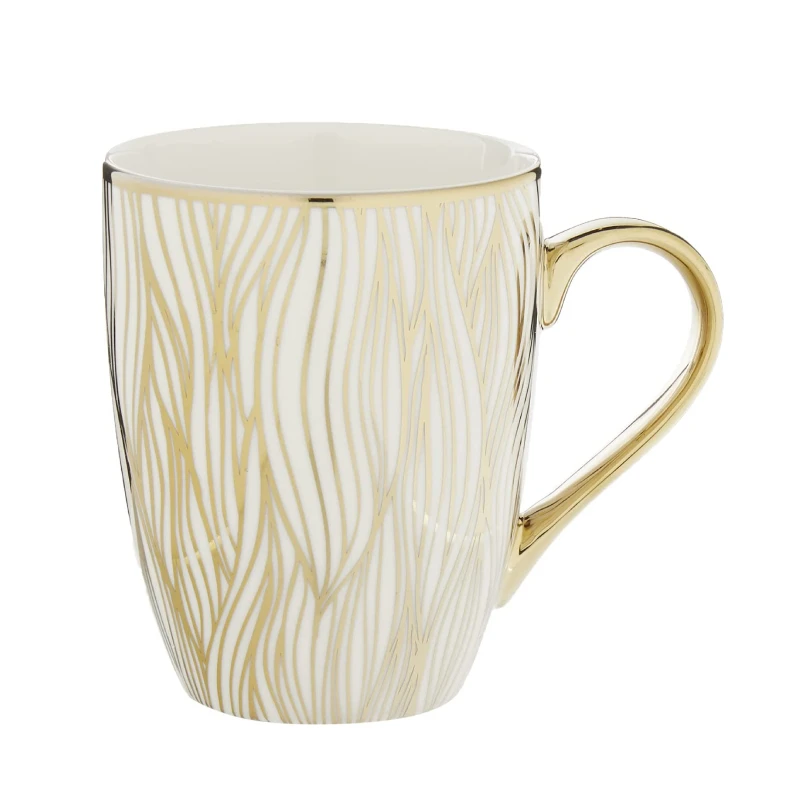 Luxury Gold Plated White Custom Coffee Mug Souvenir Present Ceramic Cup ...