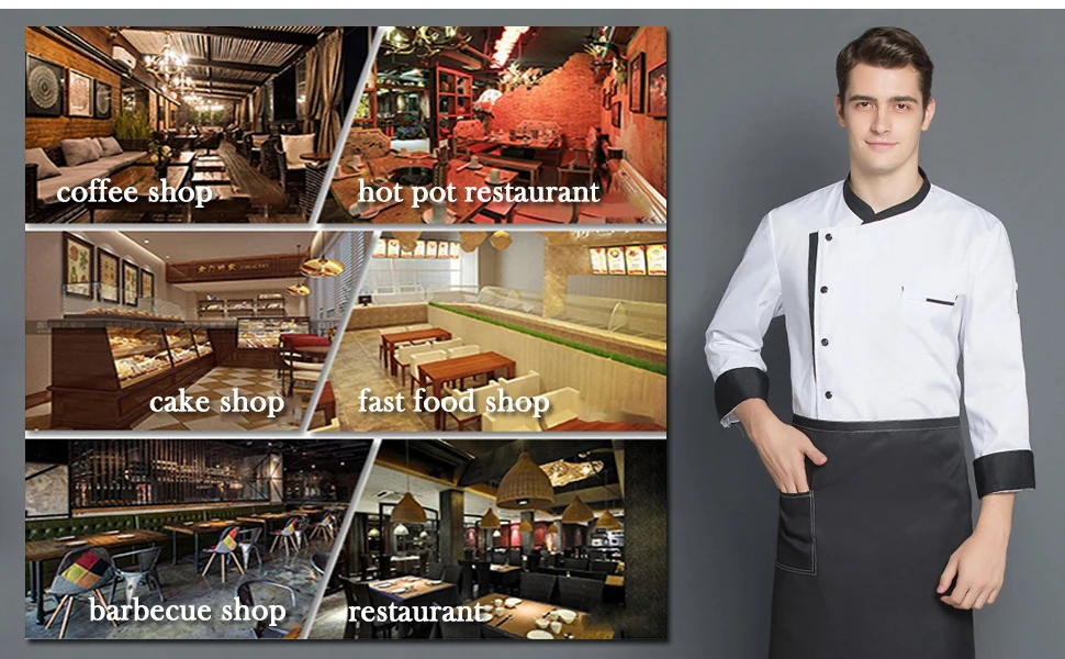 8 Colors Restaurant Waiter Uniforms - Polo Shirts with Custom Logo