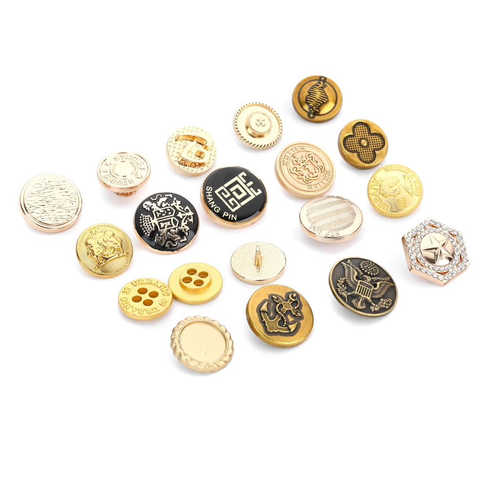 Hand Sewn Buttons Metal 3D Printed Plating Custom Brand Metal Button ...