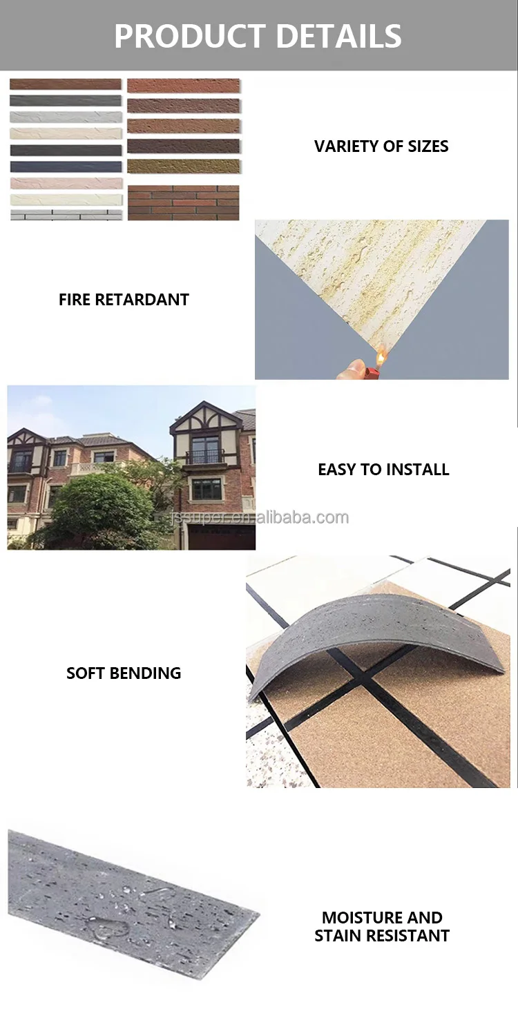 Flexible Stone Exterior Stone Wall Panel - Fireproof & Waterproof - OEM