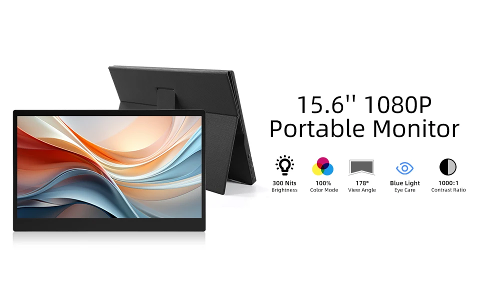 JSCSM 15.6 Inch Portable Gaming Monitor - Ultra-Thin Touch Screen with ...