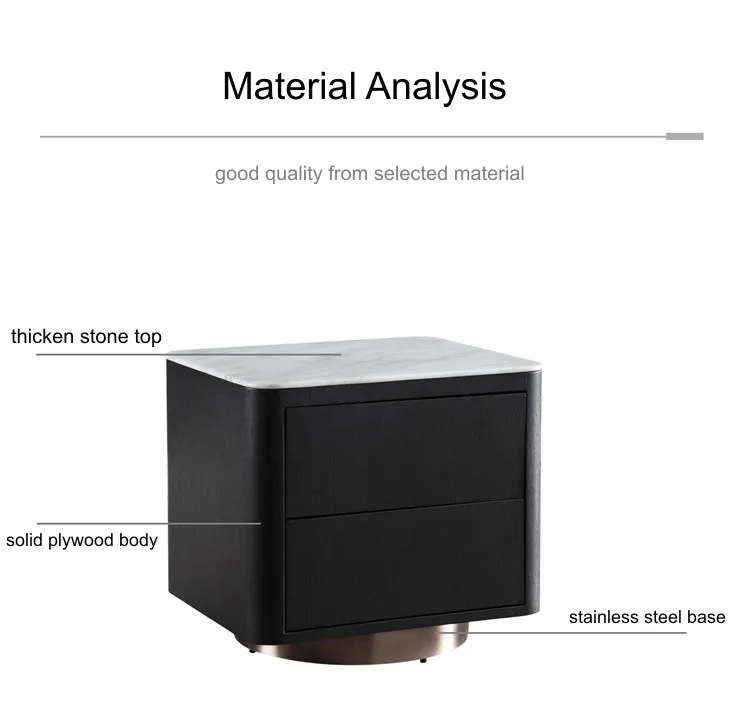 Italian Night Table Cubic Shape Modern Black Oak Nightstand With ...