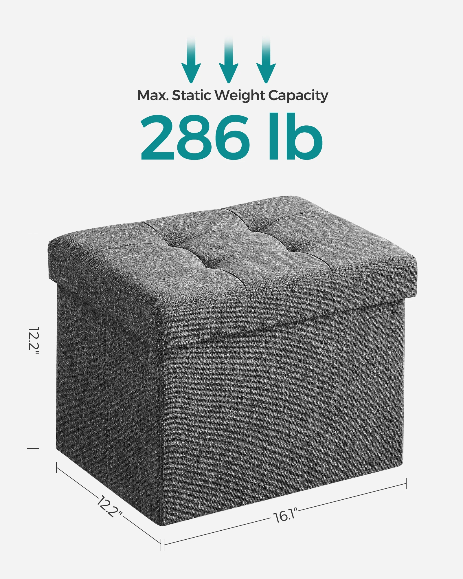 Small Sofa Bench Seat - Foldable Ottoman Storage Bench