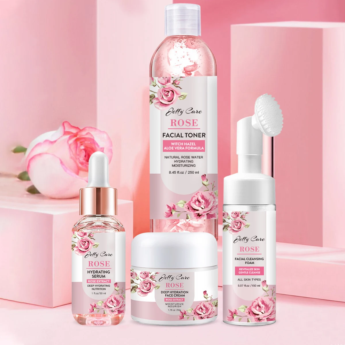 Custom Natural Rose Skin Care Set - Anti Aging & Lightening