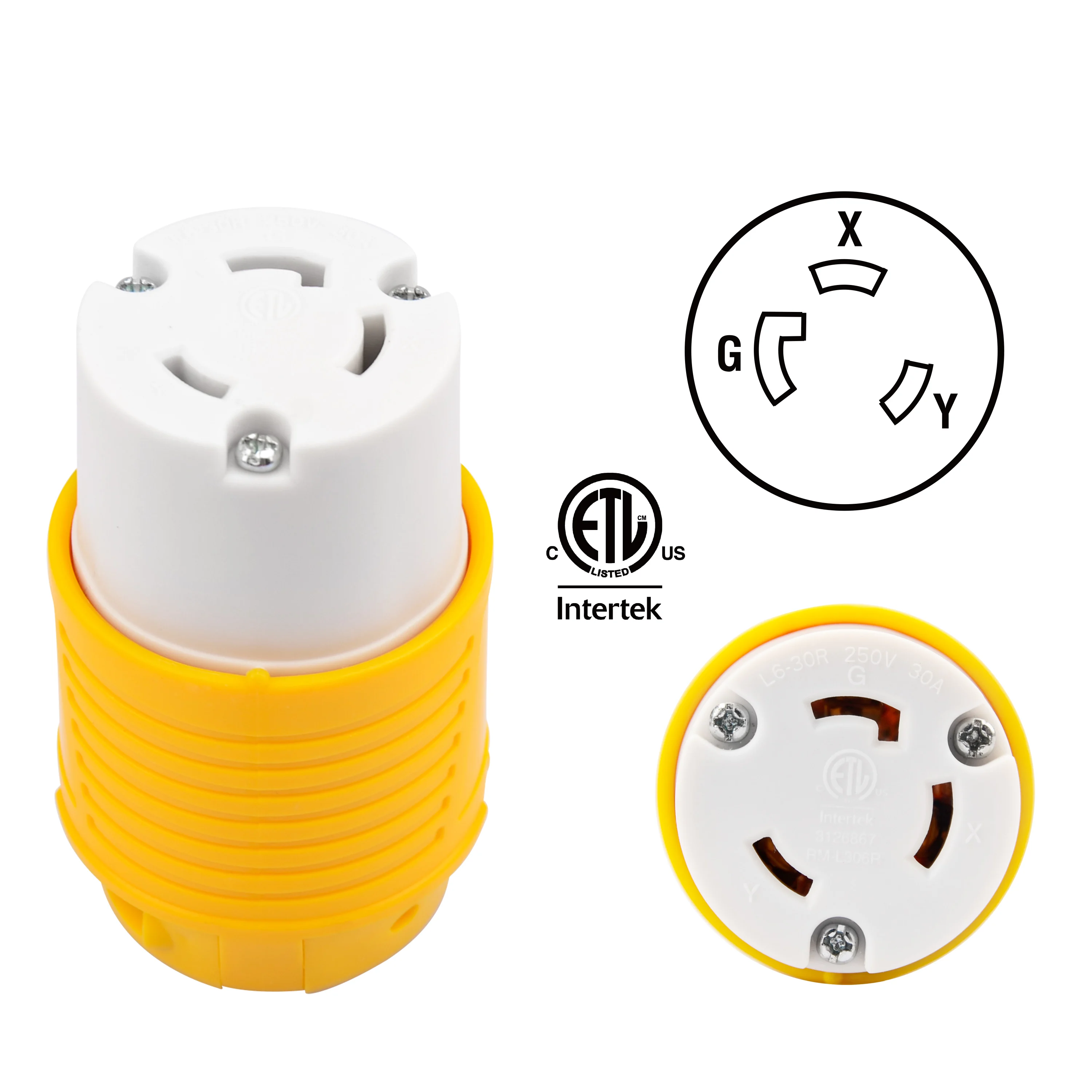 Electrical Cable Grounding Locking Connector Nema L6-30r Socket With ...