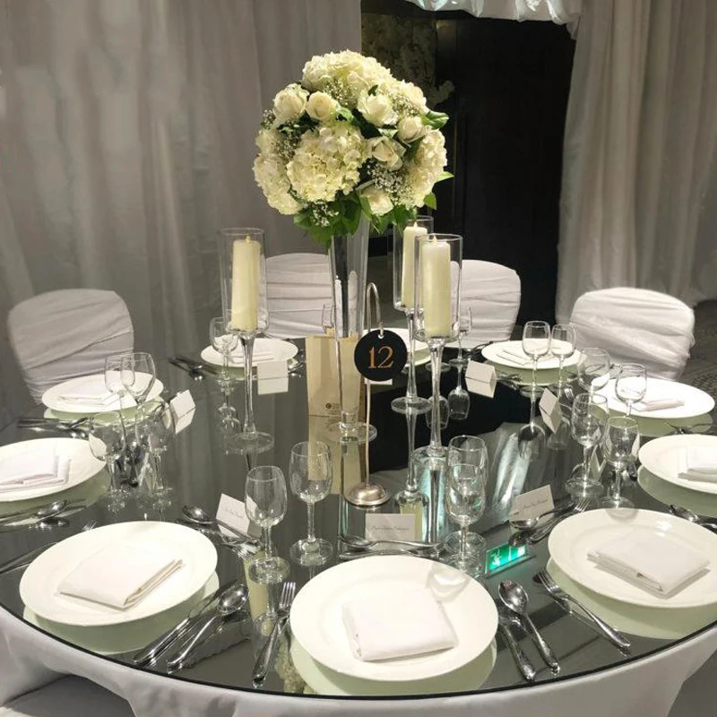 Round Acrylic Mirror Table Top - Perfect for Weddings