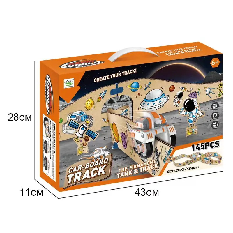 6688-538 DIY Paper Rail Car Creative Graffiti Electric Tank Car Puzzle ...