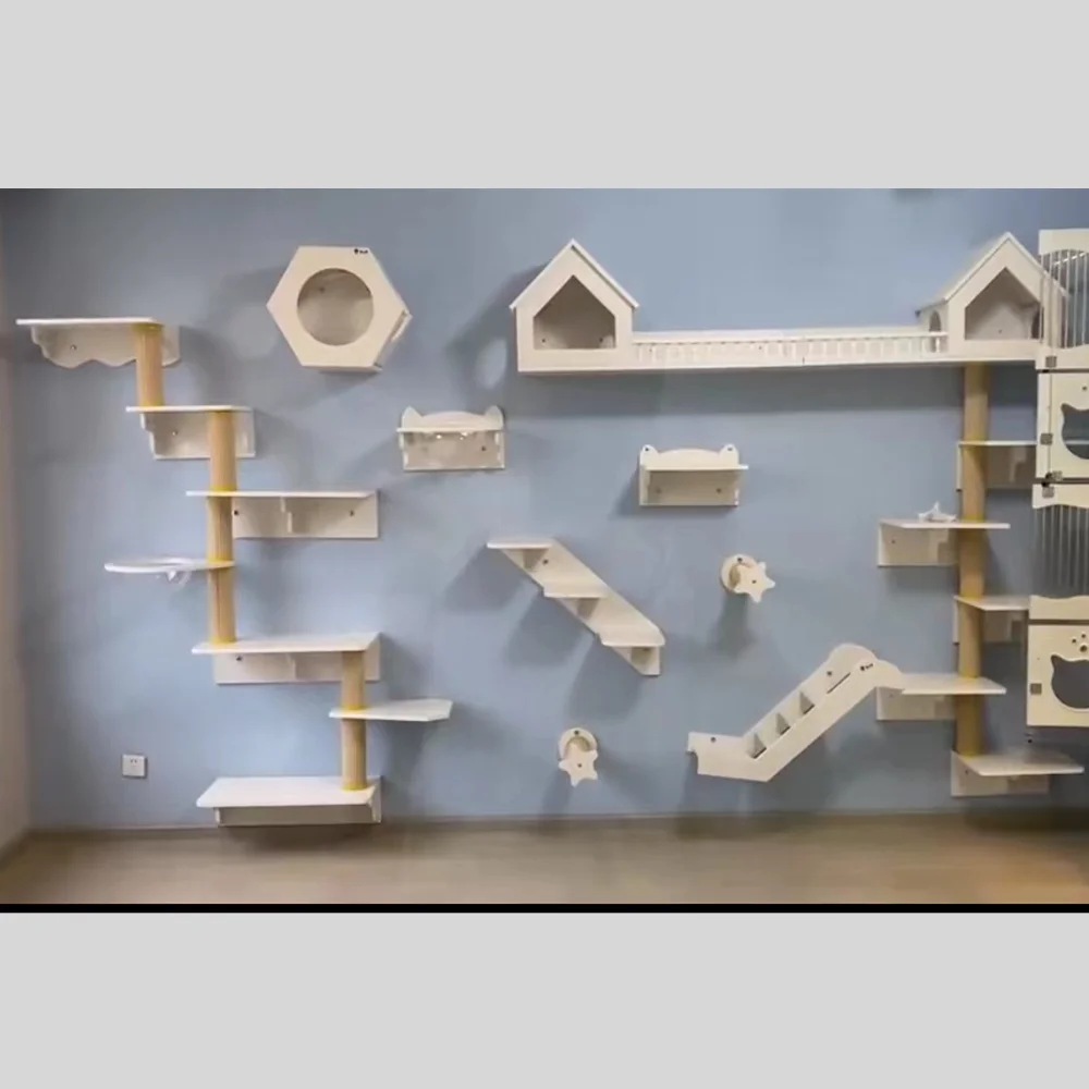 Home Luxurious Cathousehold Climbing Mounted Wall Cat Toys Kitten Toys ...