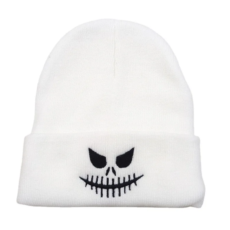 Halloween Beanies Jack Skellington Beanie Black Skull Hat Merch For ...