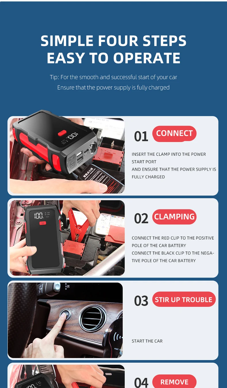 Car Emergency 6000A Jumper Portable Powerbank - Reliable Battery Booster