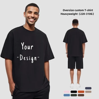 Custom Mens Oversize T-shirt Print Logo 100% Cotton Plus Size Tee Shirt ...