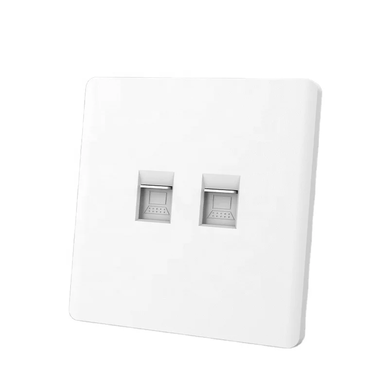 Sirod T10 Series British Standard Ultra-Slim White 2 Gang Computer Wall ...