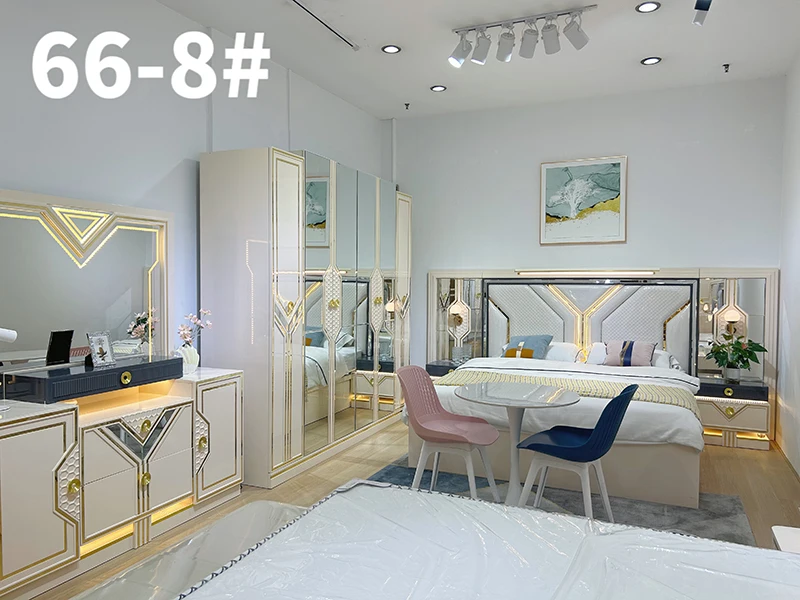 Luxury King MDF Modern Bedroom Furniture Set - High Glossy