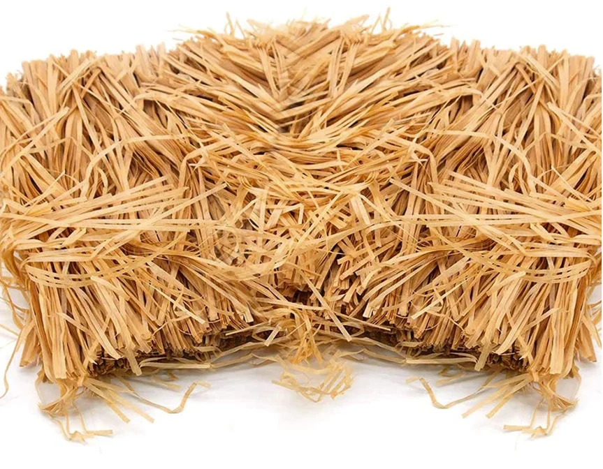 Recycled Brown Raffia Paper Shredded Colorful Raffia Filler For Gift ...