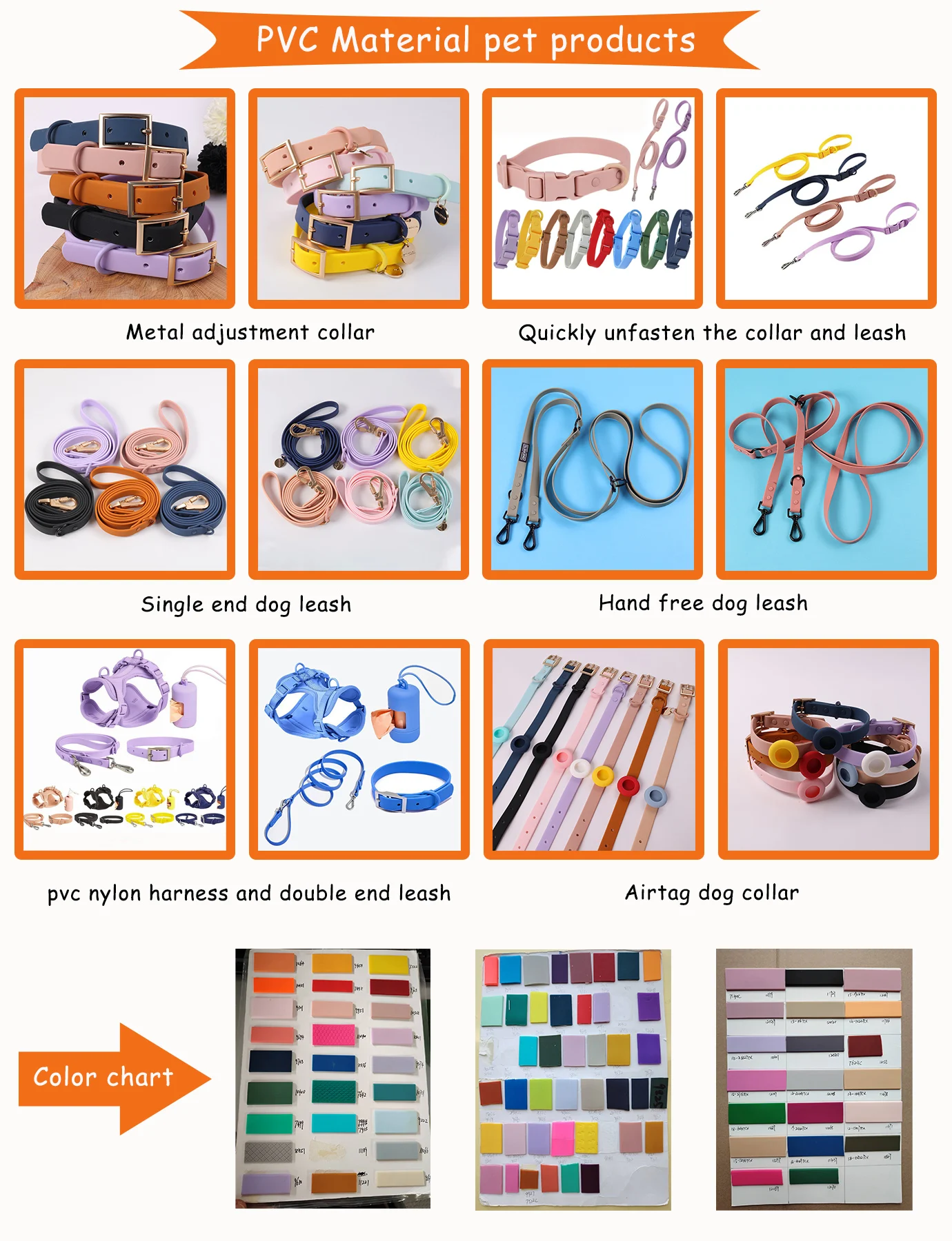 Wholesale Soft PVC Waterproof Dog Buckle Collar Leash