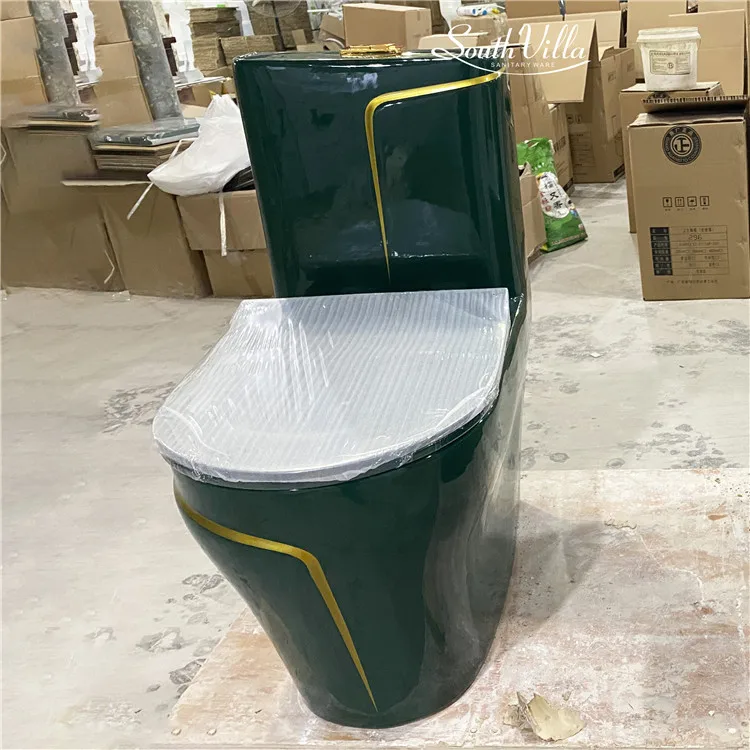 Modern Luxury Green Color Water Closet Ceramic Commode Toilet Bowl ...
