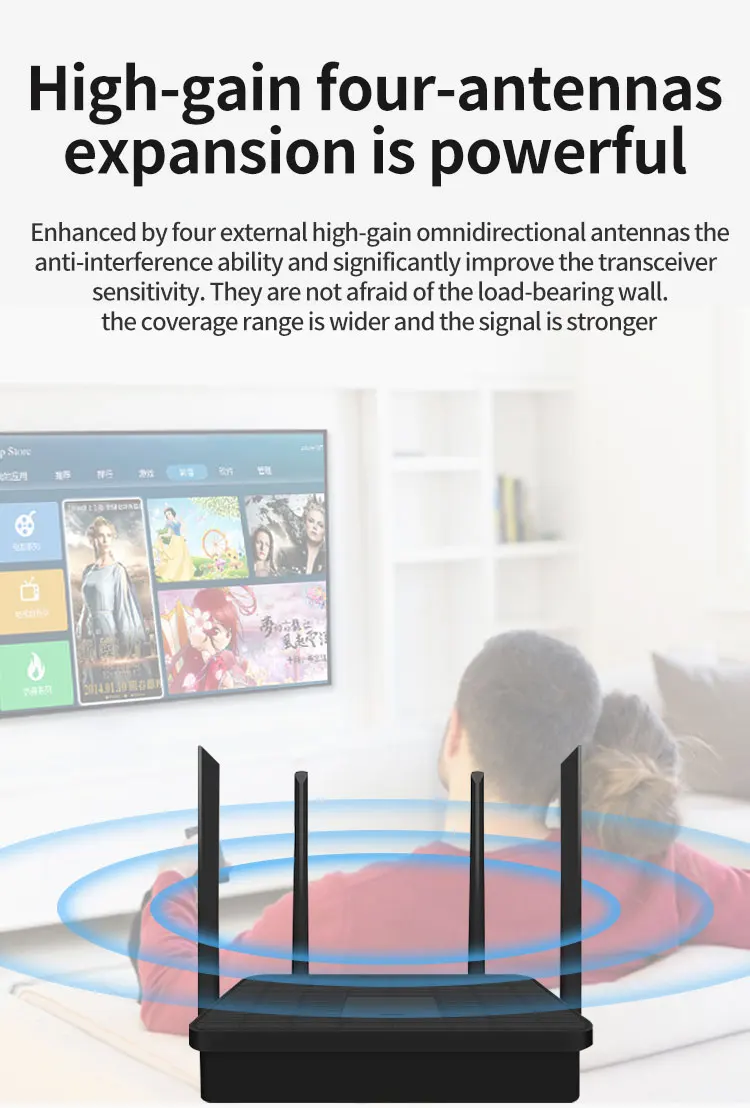 Wireless Speed 1200mbps Dual Band Router Wifi 2.4g/5g Chip High Speed ...