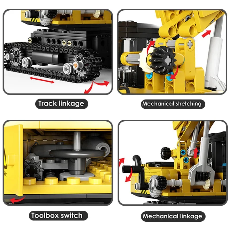Piece Bricks Rc Motorized Excavator Model Boy Birthday Gifts Kids ...