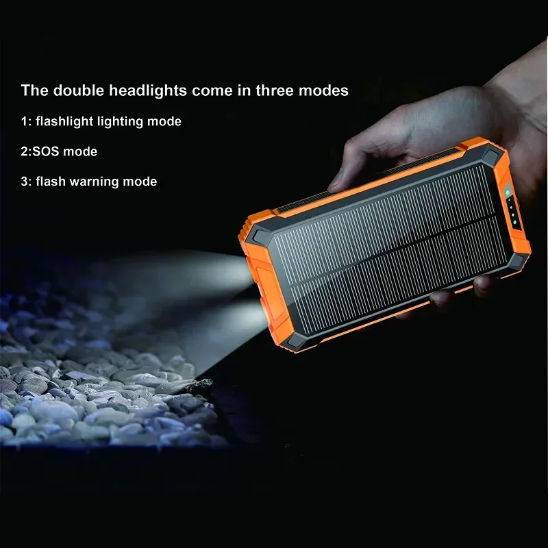 Waterproof Fast Large Capacity Solar Cell Phone Charger 10000 Wireless ...