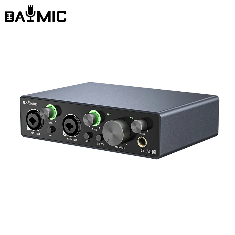 Aoshen Professional X2 Sound Card Audio Interface Digital Portable 48V ...
