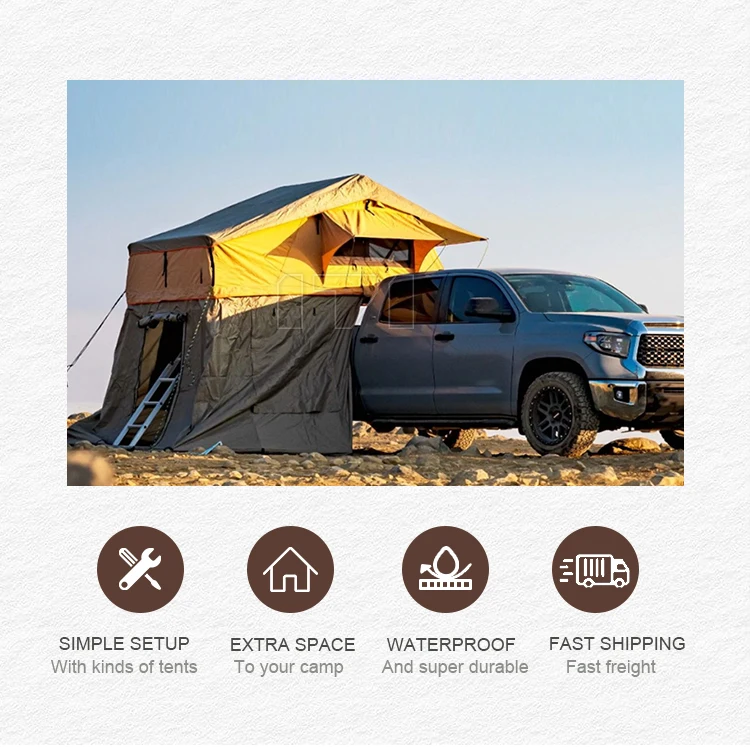 Waterproof Car Rooftop Tent With Extend Removable Annex For Overland ...