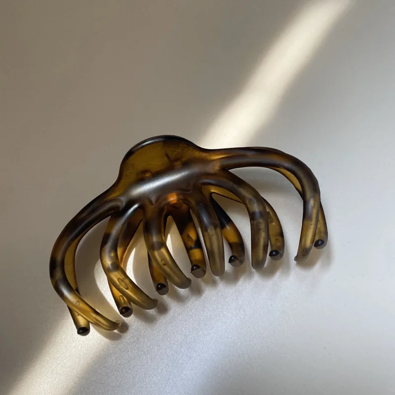 Trendy Tortoise Hair Claw Clips Double Row Teeth Plastic Medium Hair ...