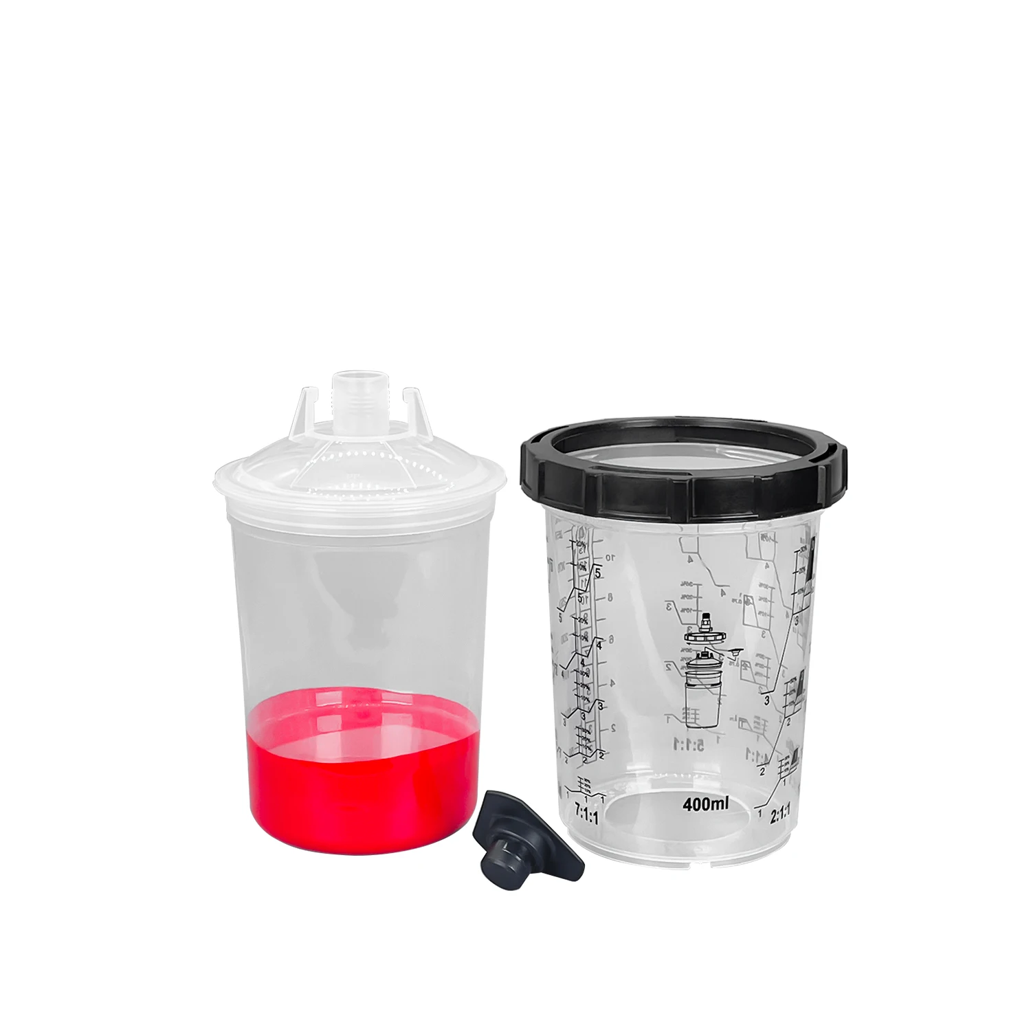 400ml Paint Plastic Measuring Spray Gun Cup Car Paint Mixing And ...