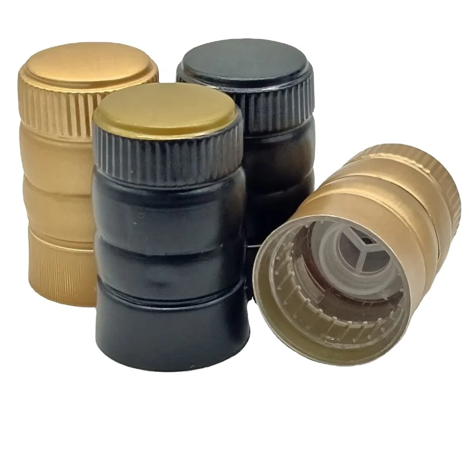 Aluminum Plastic Insert Cap Glass Ball Inside for Whisky Glass Bottles