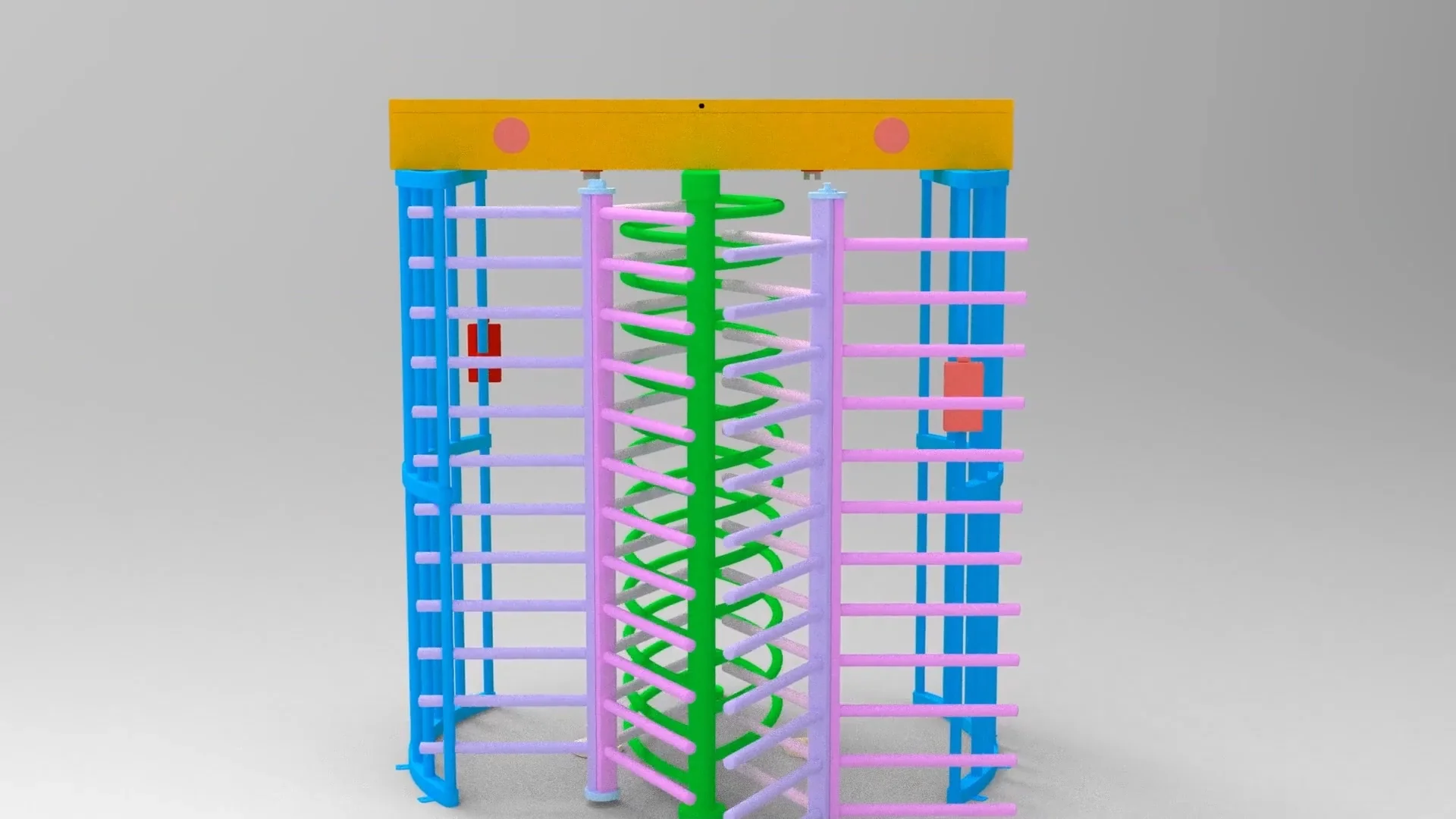 Full Height Turnstile Single Row Revolving Door Made Of 304 Stainless ...