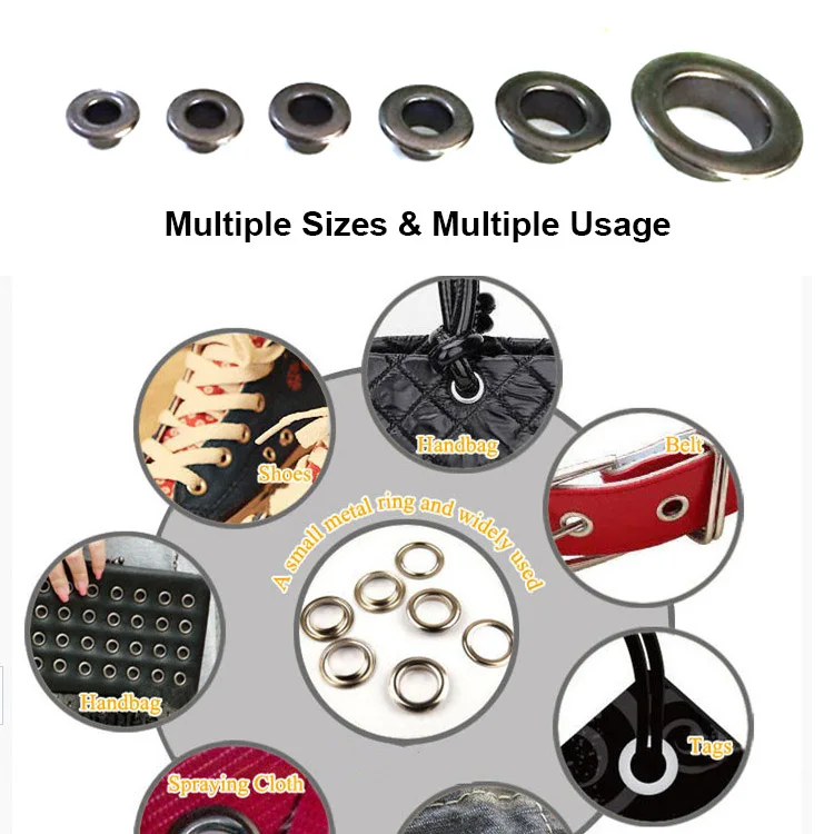 YYX Flat Round Metal Brass Thickened Metal Grommets Eyelets With ...