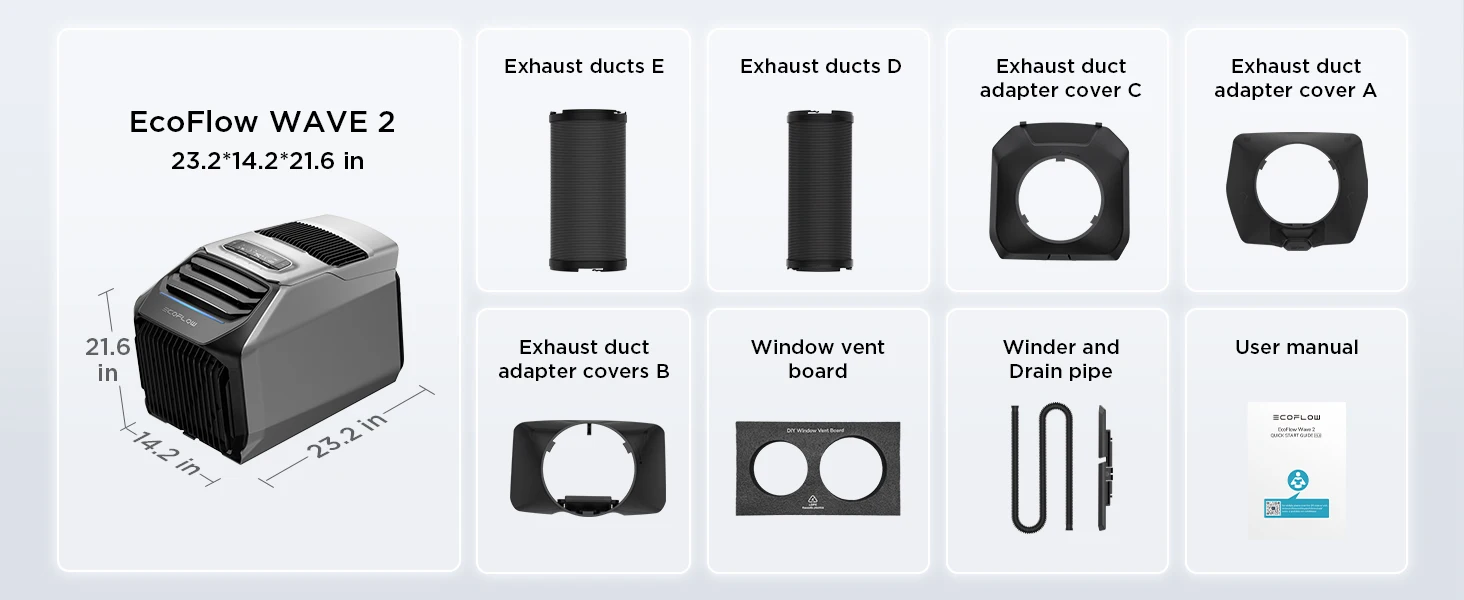ECOFLOW Wave 2 Portable Air Conditioner - Cooling & Heating